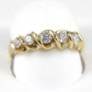 Jewelry | Round Cut Diamond Channel Curve Band 14k Yg 5ct | Poshmark